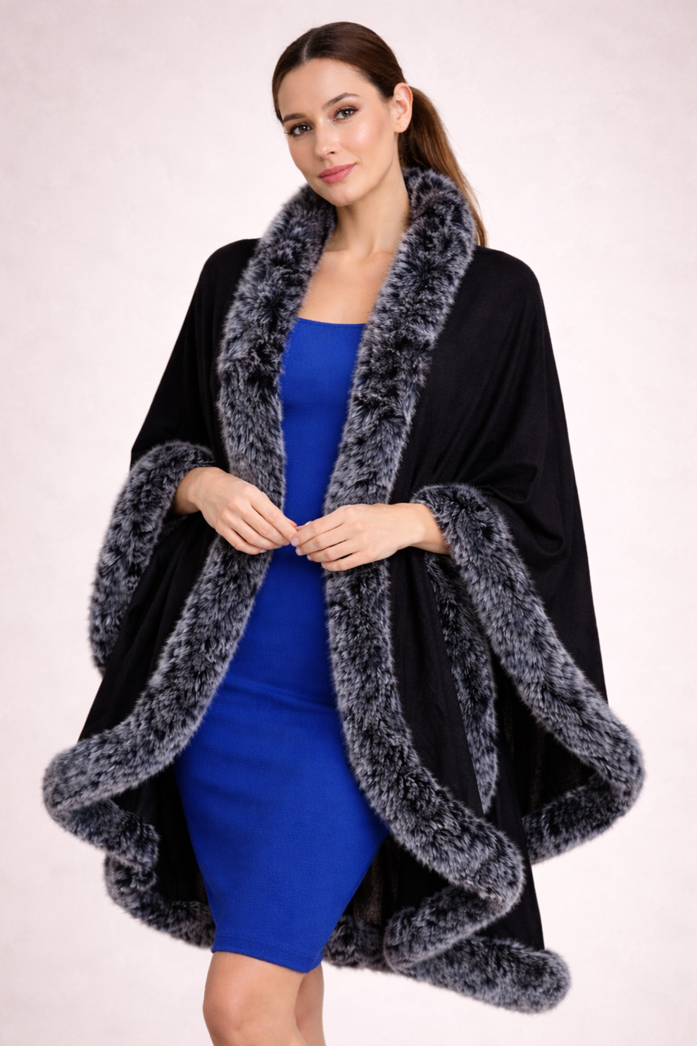 Premium Pashmina Blend Stole – Black Charcoal – AURA & EMBRACE